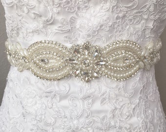 Thin Crystal Rhinestone Belt Bridal Belt by BridalBeltsandSashes