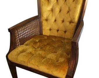 SOLD Vintage Shabby Chic Faux Fur Rocking Chair by GrabASeat