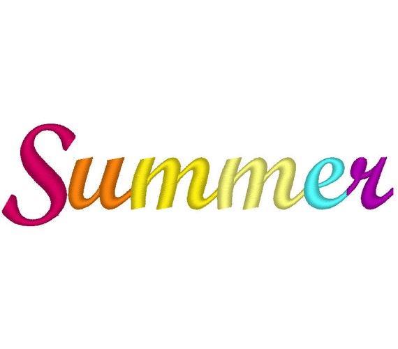 Summer script font embroidery designs embroidery letters