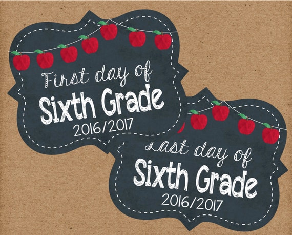 Sixth Grade Last Day Of School Sign. Last Day Back To School
