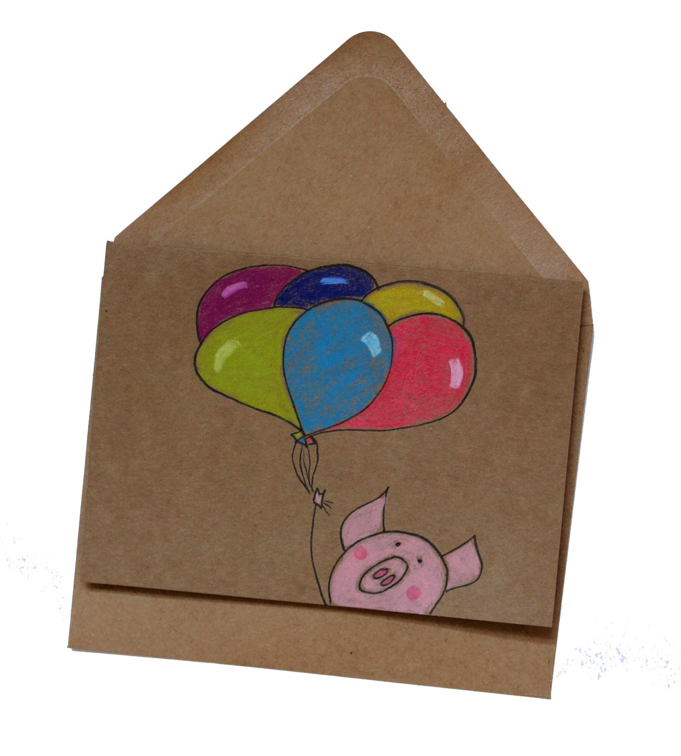 Cute pig birthday card/ happy birthday card/ birthday card for