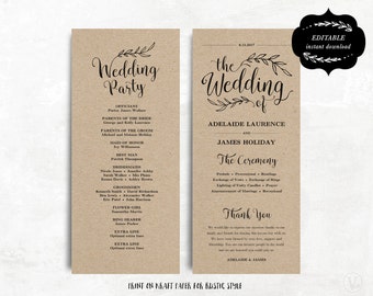 DIY Printable Wedding Stationery Templates by VineWedding on Etsy
