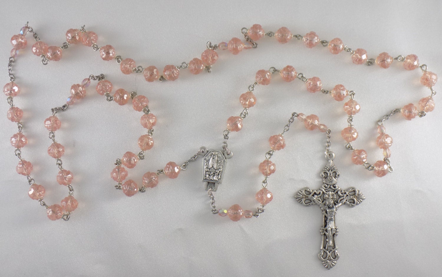 Czech Rosebud Rosary - Rosaline Luster Rosebud Crystal 8mm Beads ... Czech Rosebud Rosary - Rosaline Luster Rosebud Crystal 8mm Beads ...