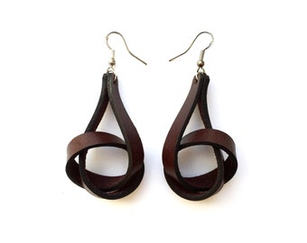 Leather earrings | Etsy