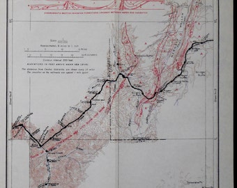 Utah railroad map | Etsy