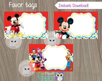 Mickey favor tags | Etsy