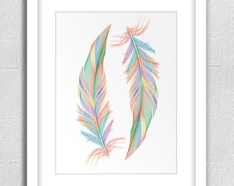 Unique tribal feather art related items | Etsy