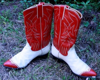 Red justin boots | Etsy