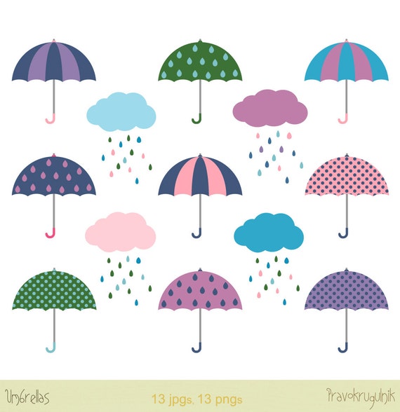 Umbrella clip art Digital umbrella clipart Rainy season