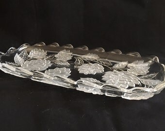 Glass relish tray | Etsy