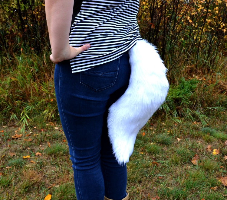 White Wolf Tail by NerdFreakinTastic on Etsy