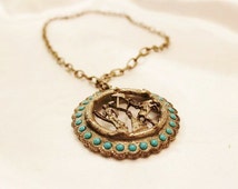 Unique turquoise medallion related items | Etsy