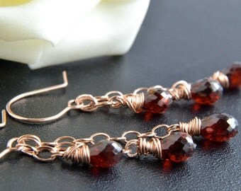 Rose gold garnet | Etsy