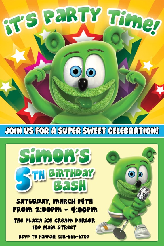 Gummibär The Gummy Bear CUSTOM Printable Birthday