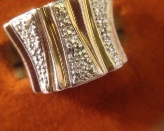 Diamond chip ring | Etsy