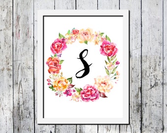 Letter s wreath | Etsy