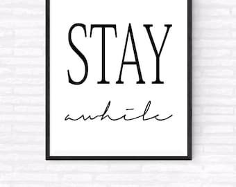 Stay awhile | Etsy