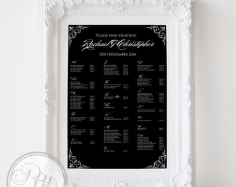 Seating chart frame | Etsy
