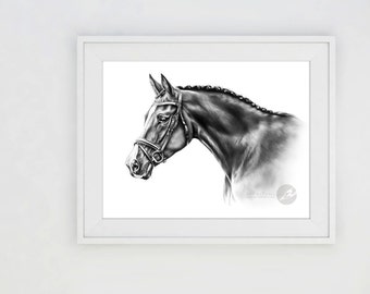 Horse pencil drawing | Etsy