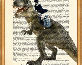Riding a dinosaur | Etsy