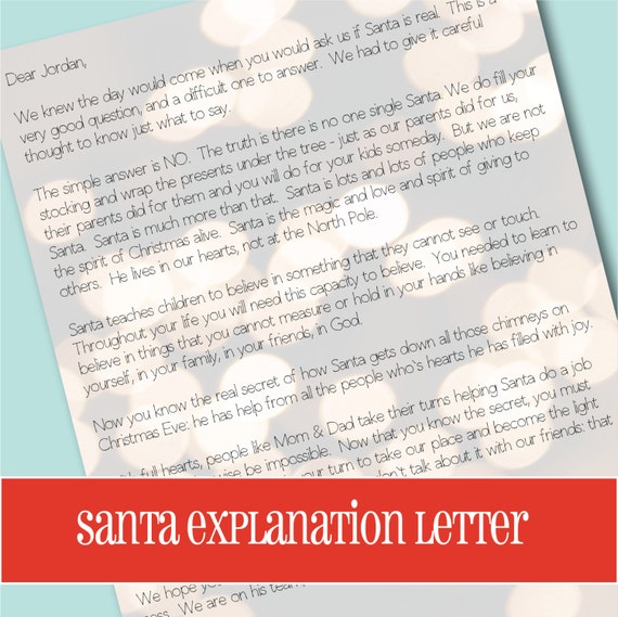 SANTA EXPLANATION LETTER Letter to Explain by ThePeachandPineapple