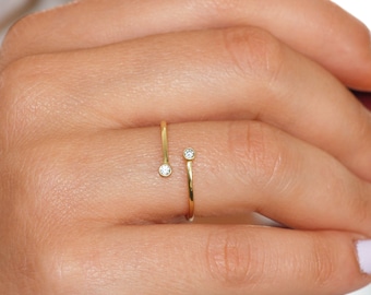 Unique open diamond ring related items | Etsy