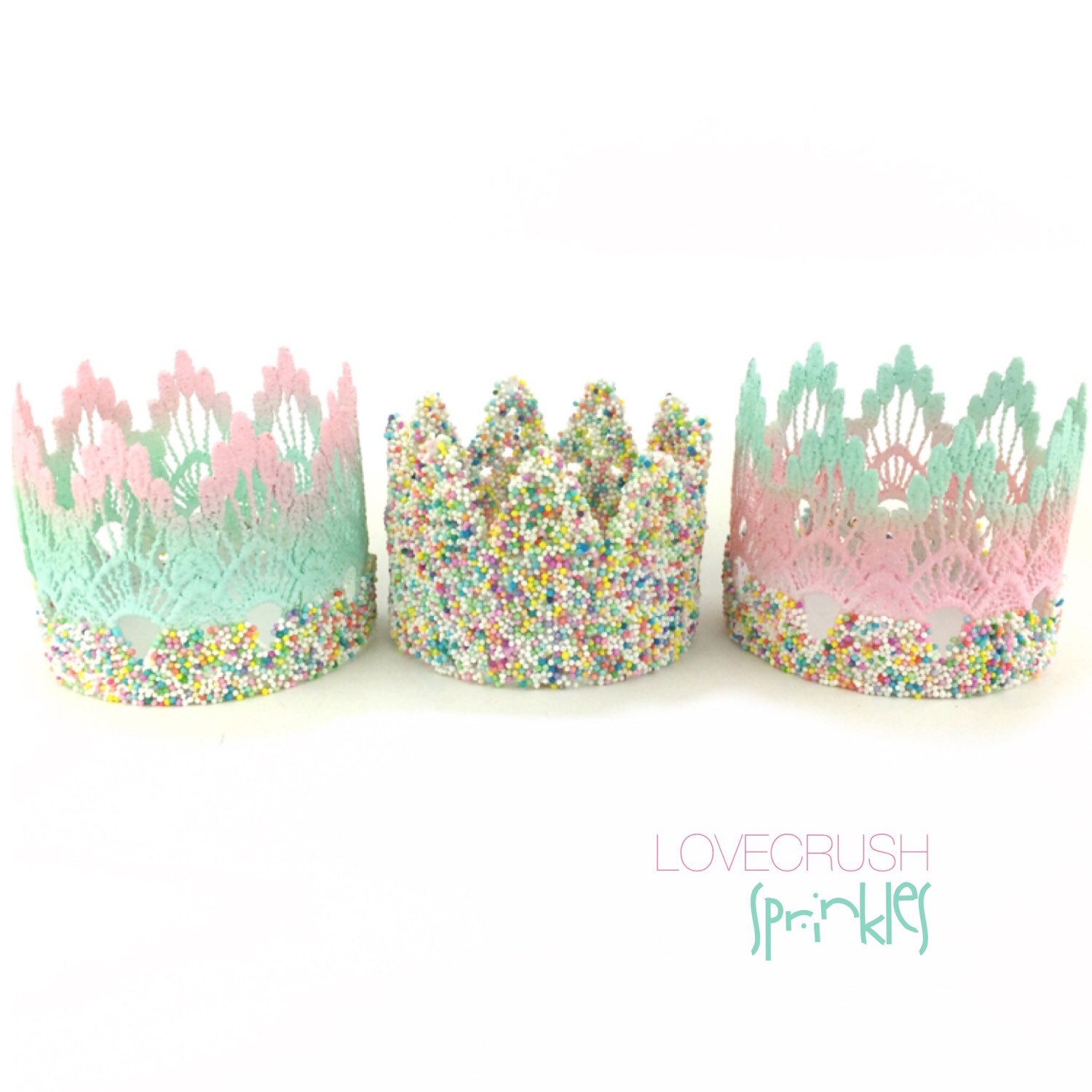 Cotton Candy Sprinkles Candy mini Crowns Pastels