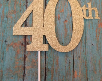 40th cake topper | Etsy