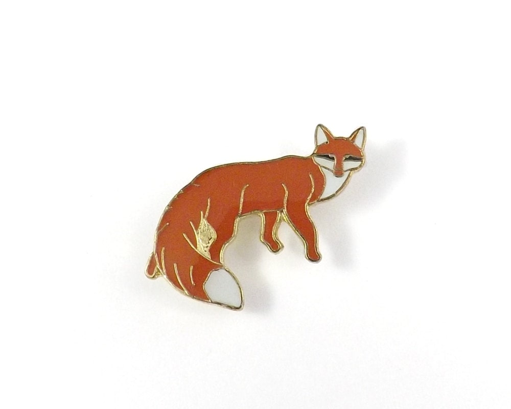 Fox Pin Enamel Pin Lapel Pin Fox Jewelry Fox Tie Tack Red
