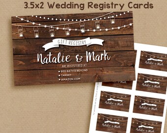 Printable Wedding Registry Card Template Printable Rustic