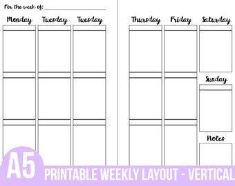 Printable a5 planner | Etsy