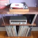 Solid Walnut Record Player Table / Shelf and LP Holder for