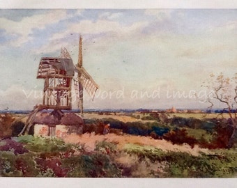 Watercolor windmill | Etsy