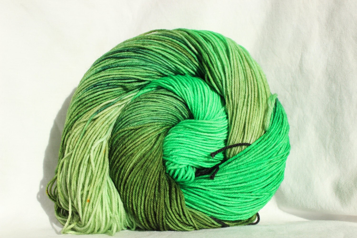RTS Hand dyed yarn green yarn variegated yarn fingering