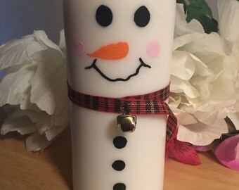 Snowman candle | Etsy