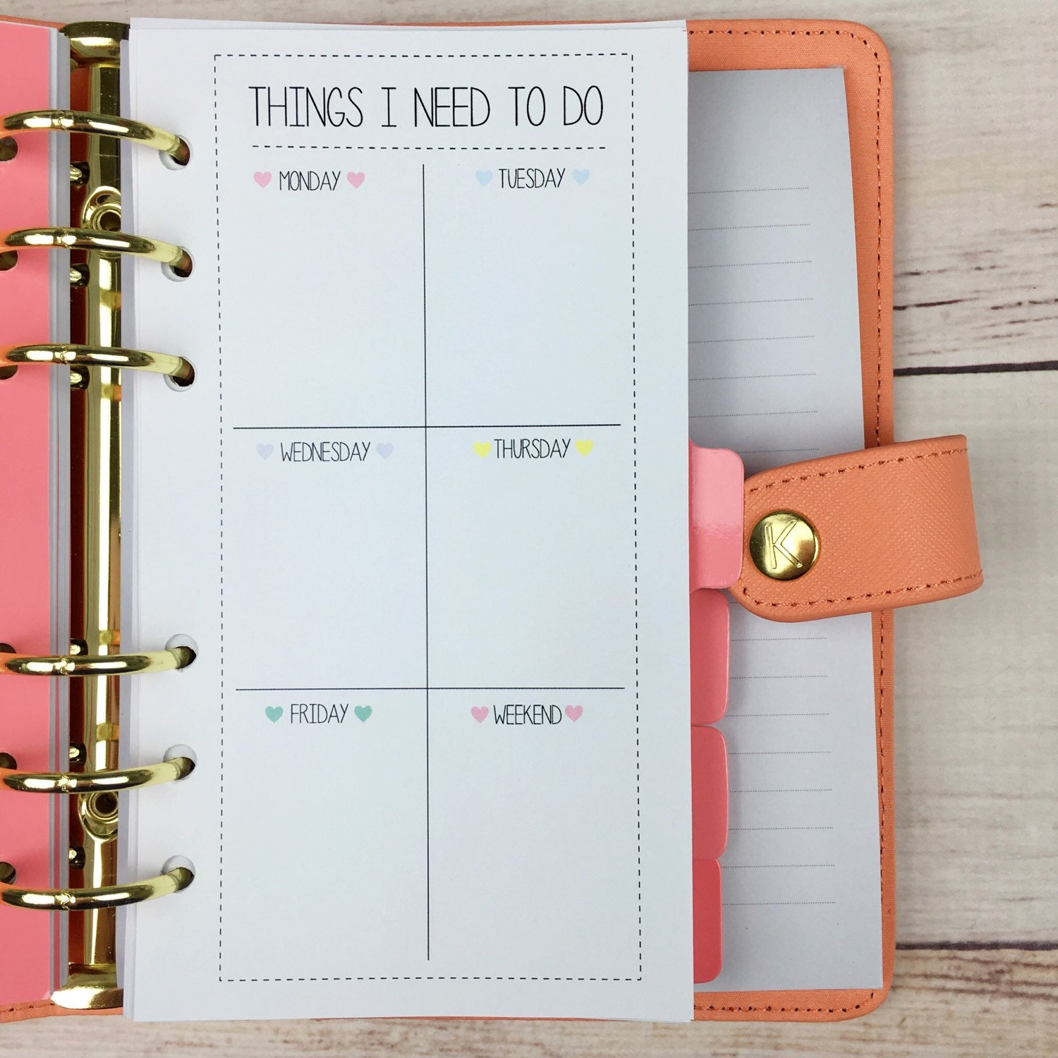 PERSONAL SIZE Planner Insert To Do List personal-size-planner-insert-to-do-list