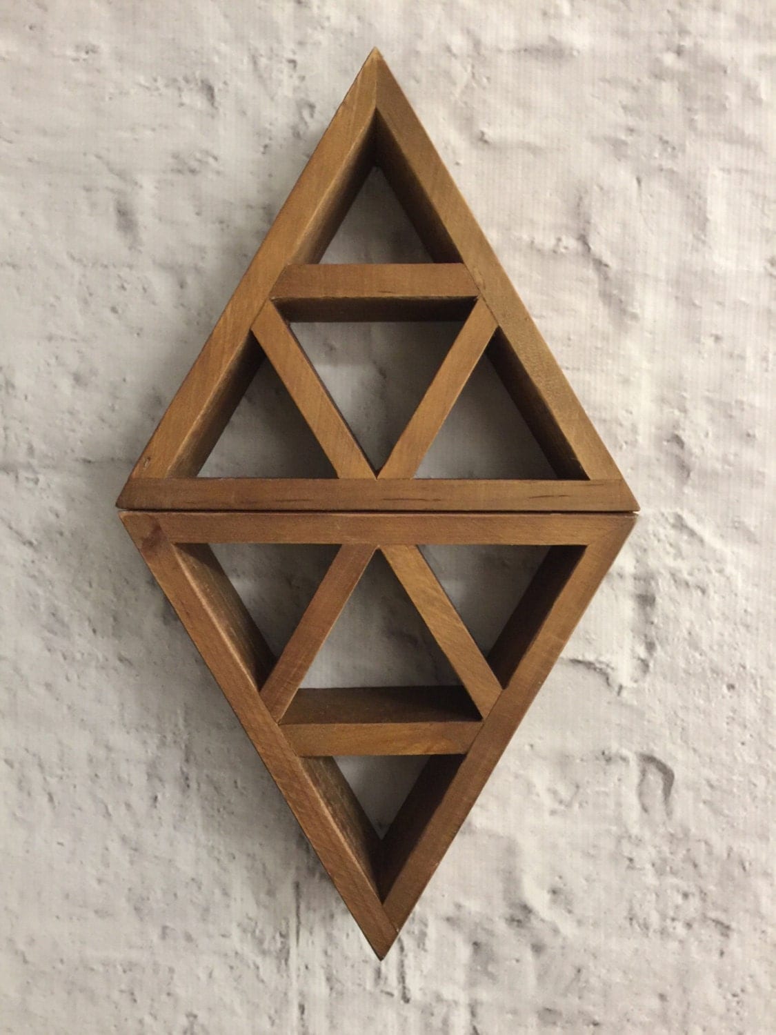 Geometric Wood Shelf Diamond Shape