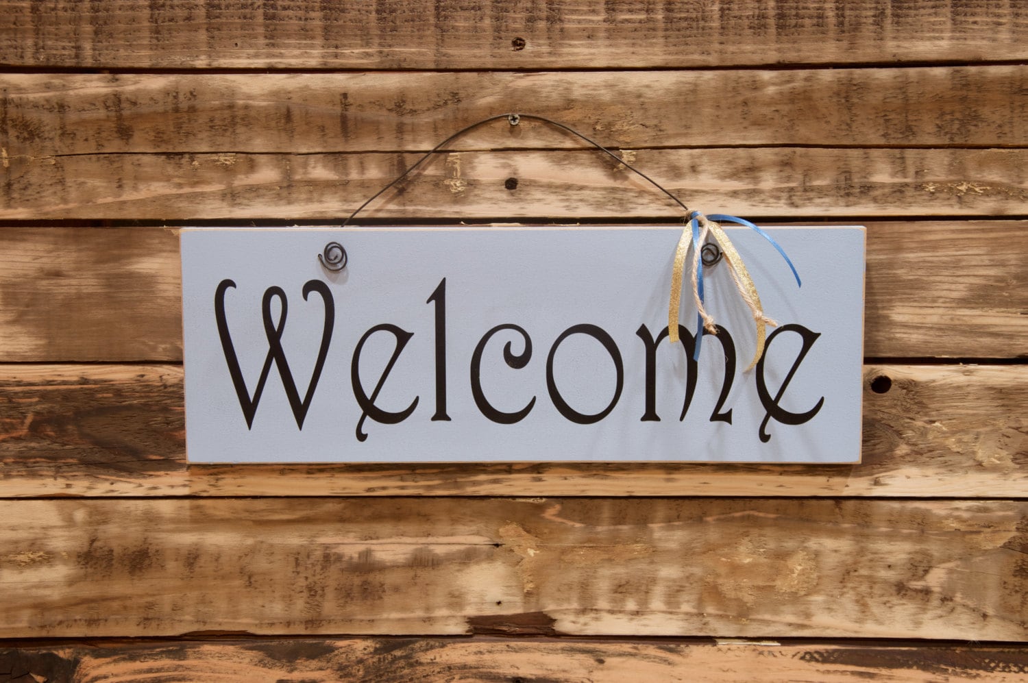 Welcome Sign-Wired Welcome Sign-Entry Sign-Front Porch