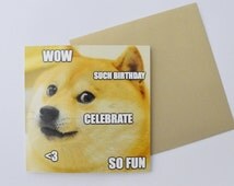 Unique doge birthday card related items | Etsy
