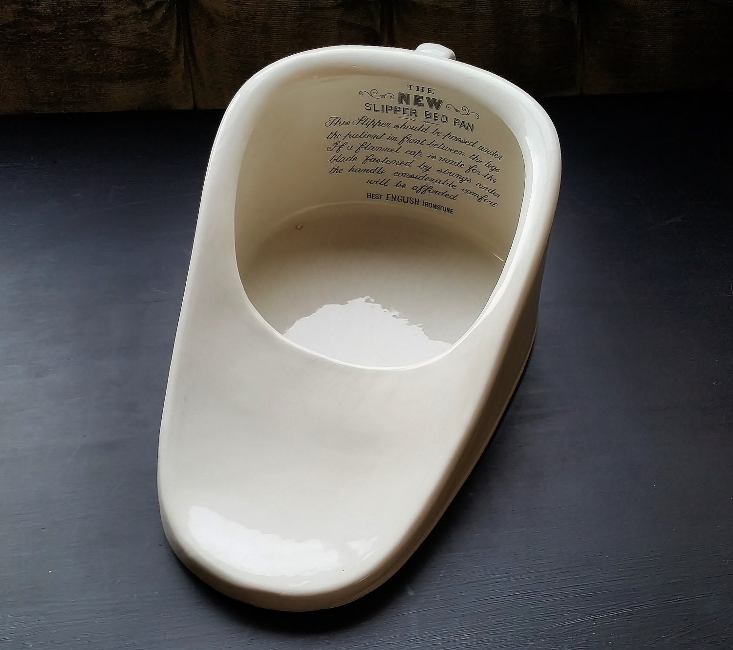 Vintage Slipper Bed Pan. White pre 1920s Best English
