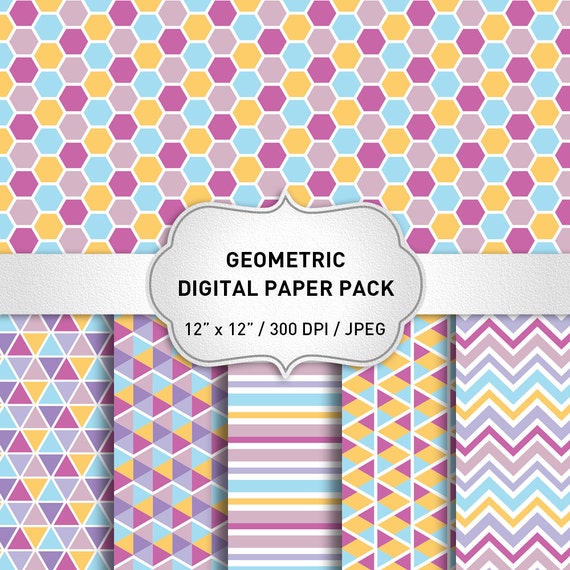Geometric Digital Paper Digital Paper Pack Triangle Digital
