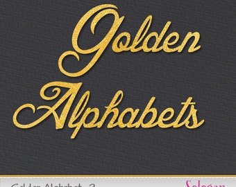 GOLD FOIL ALPHABET Digital ClipArt: Letters Numbers Symbols