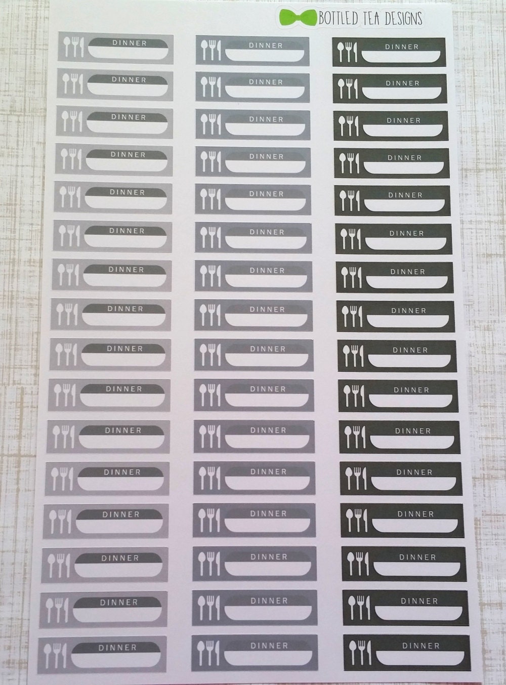 Dinner Labels Set of 48 Item 287 by bottledteadesigns on Etsy