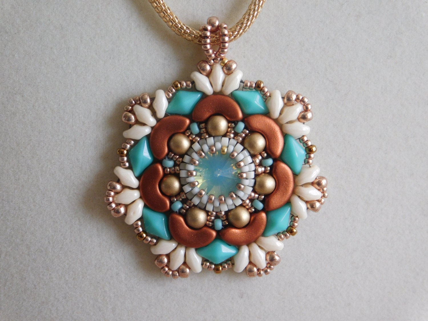 Beading Tutorial, Pendant, Beaded Pattern, Penelope Pendant, Swarovski ...