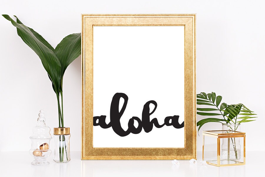 Aloha Sign Aloha Print Printable Aloha Wall Art Tropical
