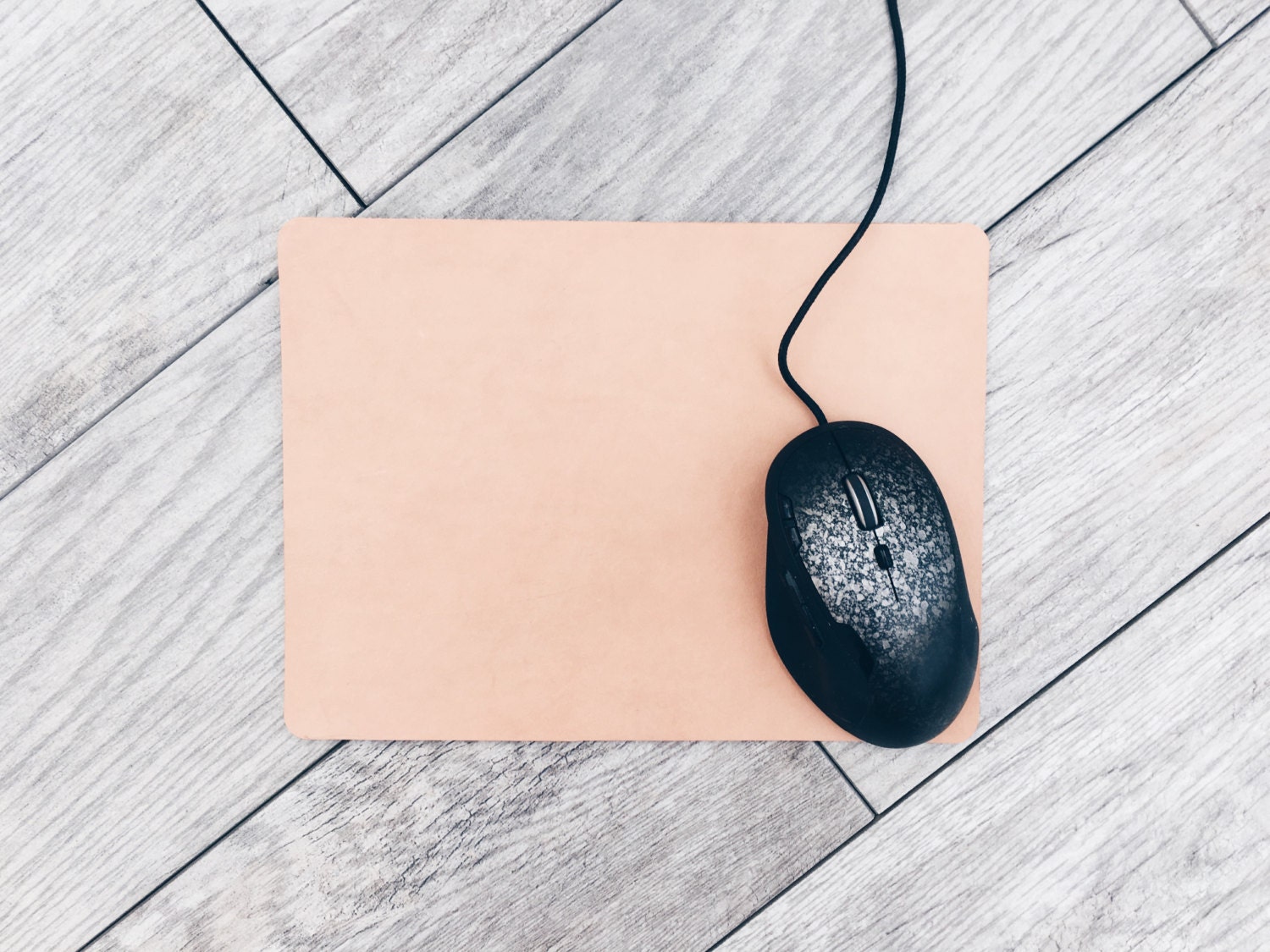 Natural Leather Mouse Pad Minimal Mouse Pad by RecnepsDesign