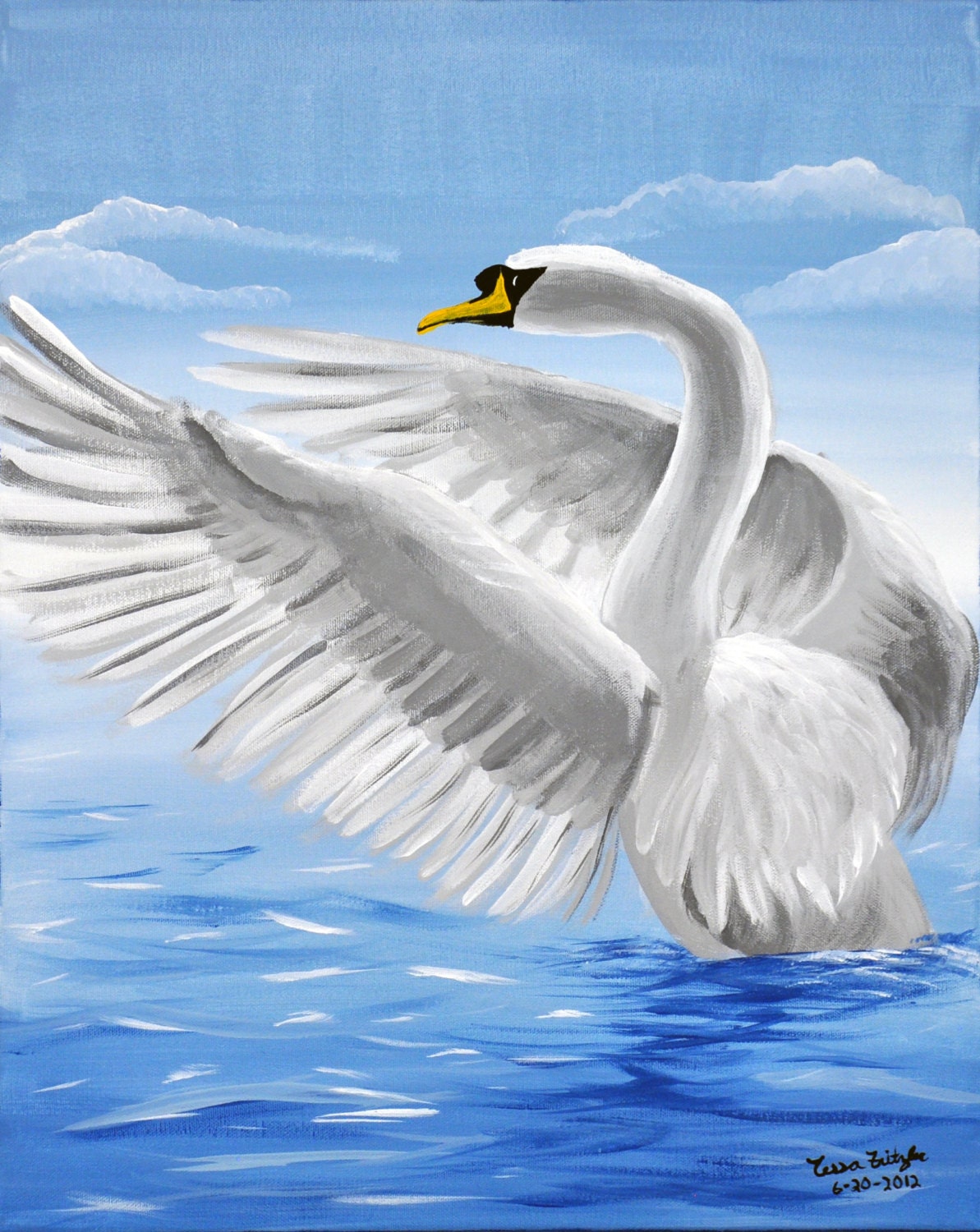 Swan Painting 8x10 Print