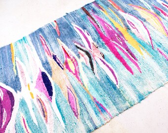 Purple rag rug | Etsy