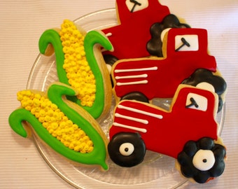 Tractor cookies | Etsy