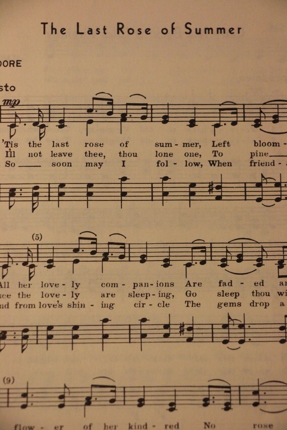 The Last Rose of Summer Vintage Music Digital Download